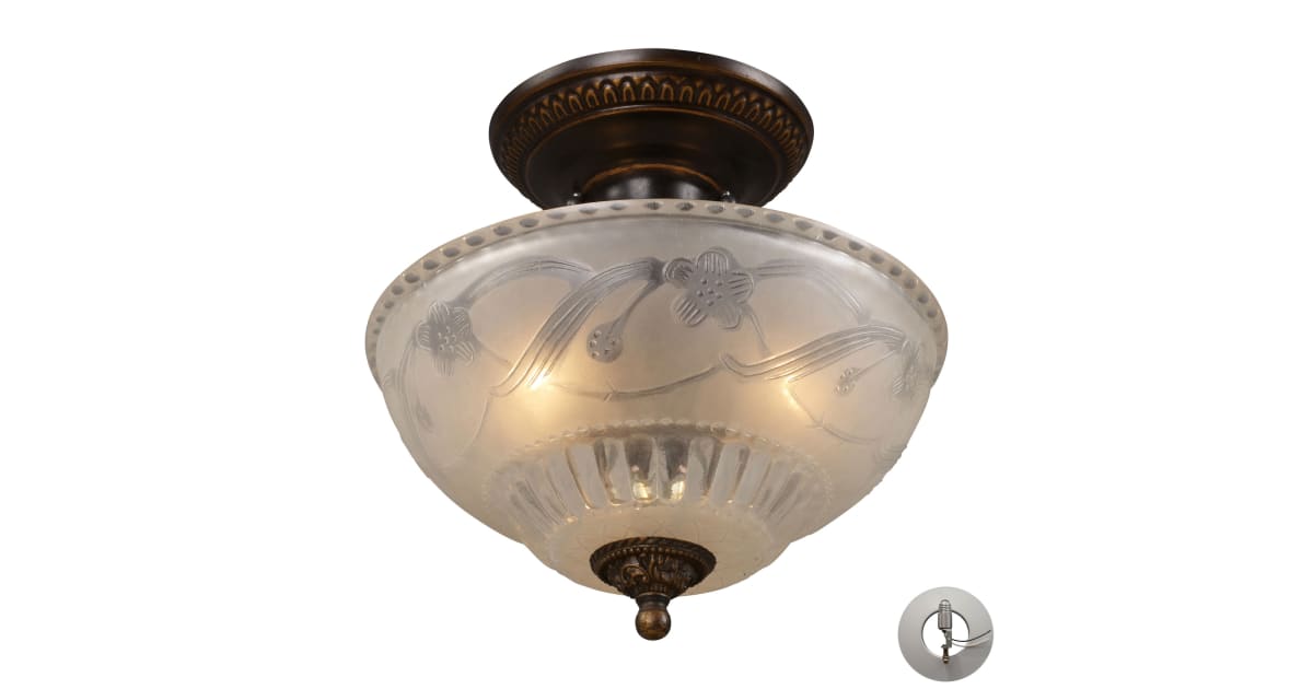 Elk Lighting 08098-AGB-LA 3 Light Semi Flush Ceiling Fixture From The ...