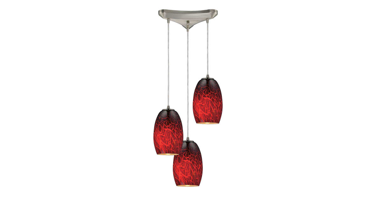 Elk Lighting 10220/3FBR Maui 3 Light 10" Wide Multi Light Pendant with ...