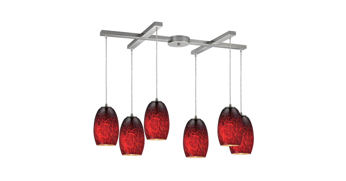 Elk Lighting 10220/6FBR Maui 6 Light 17" Wide Multi Light Pendant with ...