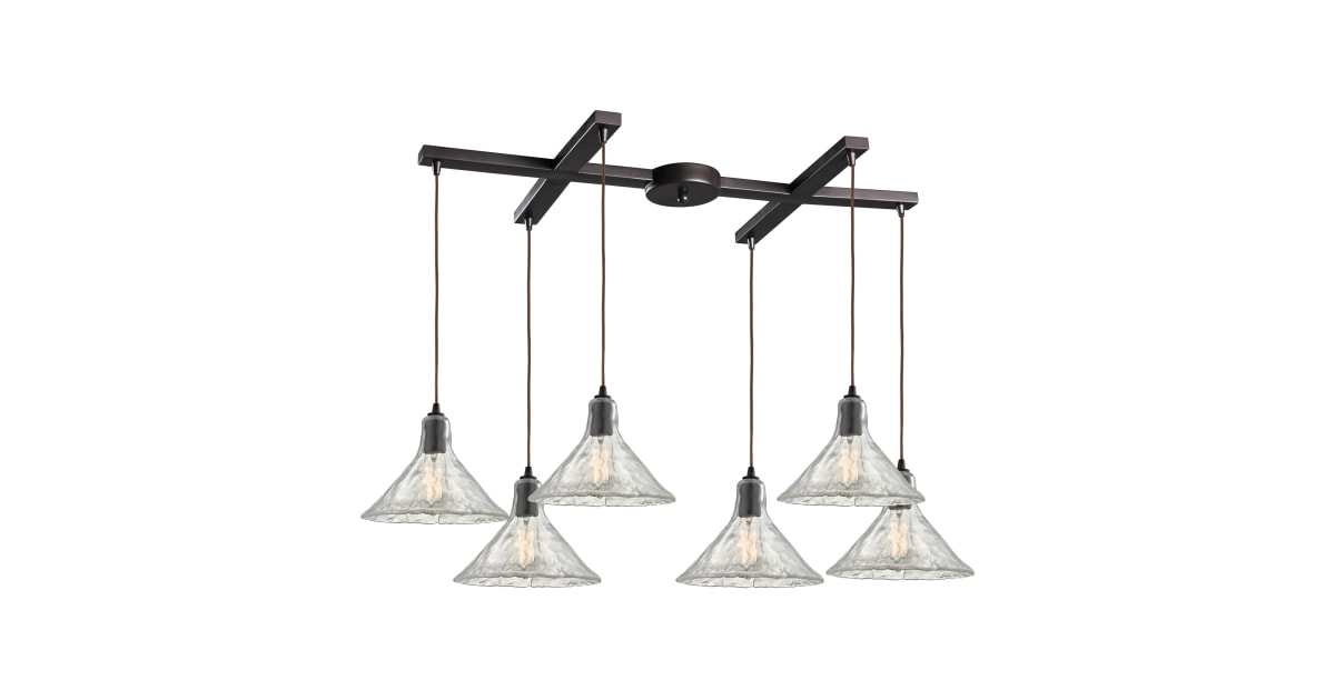 Elk Lighting 10435/6 Hand Formed Glass 6 Light 33" Wide Multi Light ...