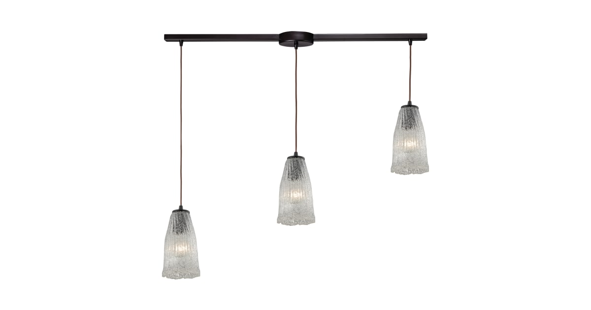 Elk Lighting 10437/3L Hand Formed Glass 3 Light 36" Wide Linear Pendant ...