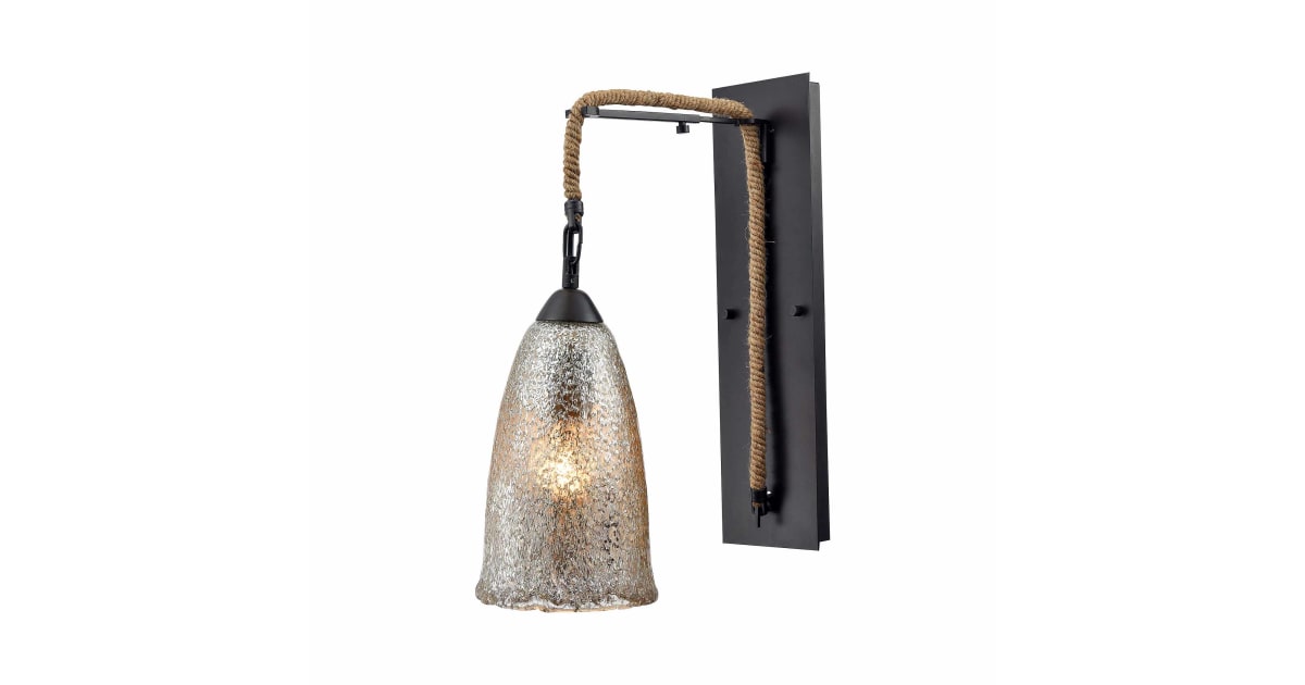 Elk Lighting 10438/1SCN 1 Light Wall Sconce with Mercury Glass and Rope ...