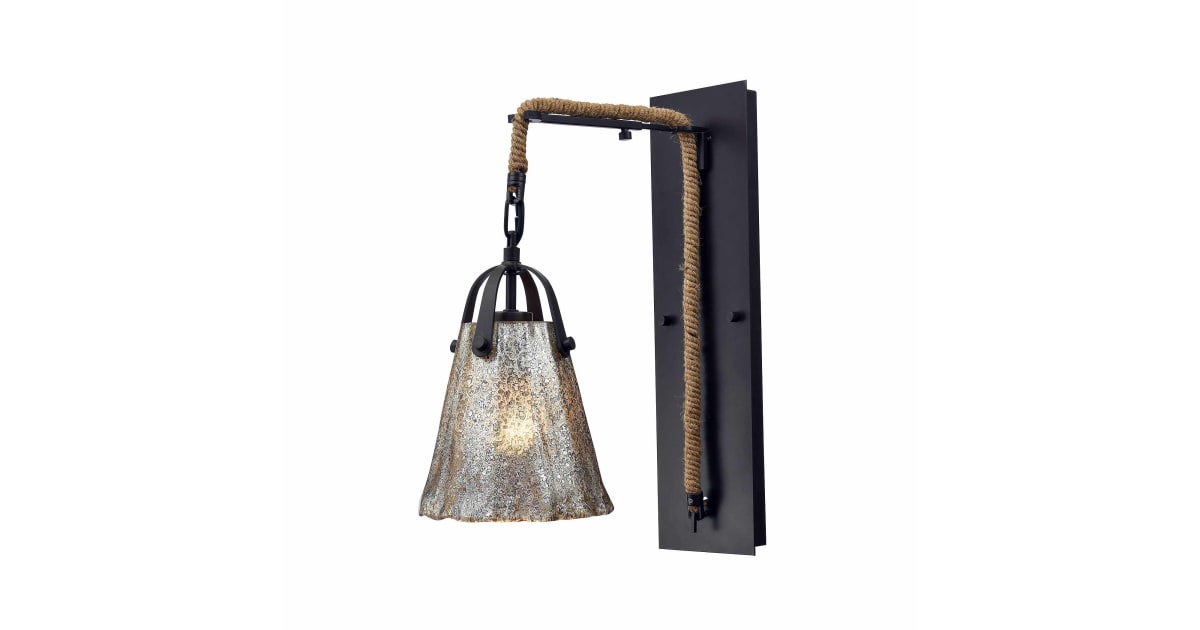 Elk Lighting 10631/1SCN 1 Light Wall Sconce with Mercury Glass and Rope ...