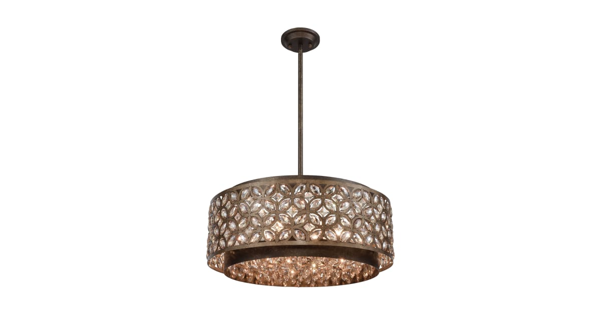Elk Lighting 12154/6 Rosslyn 6 Light 22" Wide Drum Chandelier ...