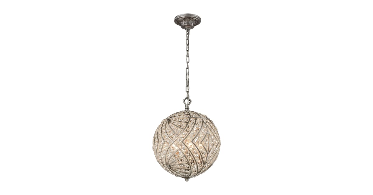 Elk Lighting 16254/5-LED 5 Light 1 Tier LED Crystal Globe Chandelier ...