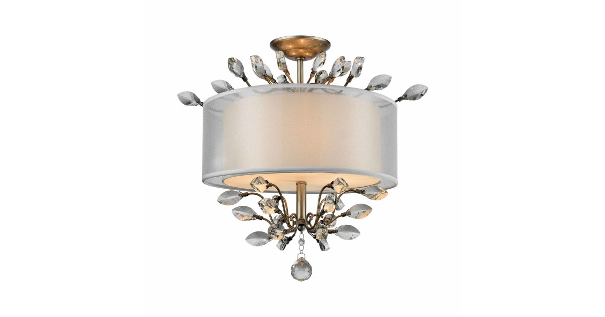 Elk Lighting 16281/3 3 Light Semi-Flush Ceiling Fixture with White ...