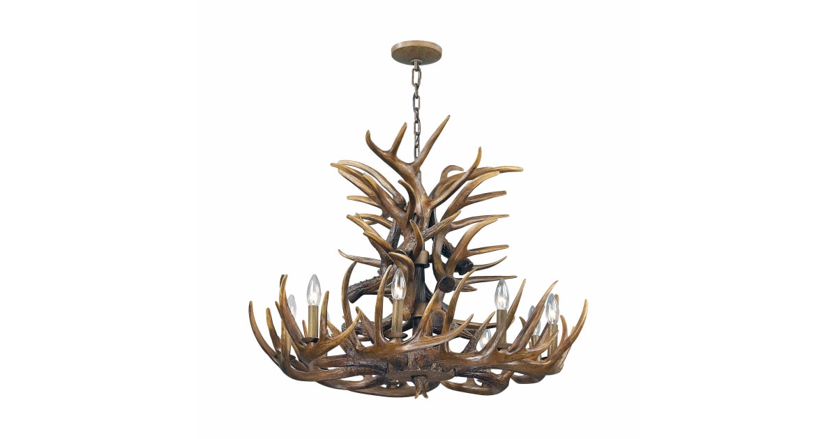 Elk Lighting 16316/9 9 Light 1 Tier Candle Style Antler Chandelier from ...