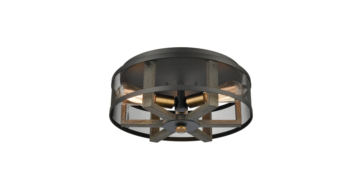 Elk Lighting 16545/3 Woodbridge 3 Light 17" Wide Flush Mount Drum ...
