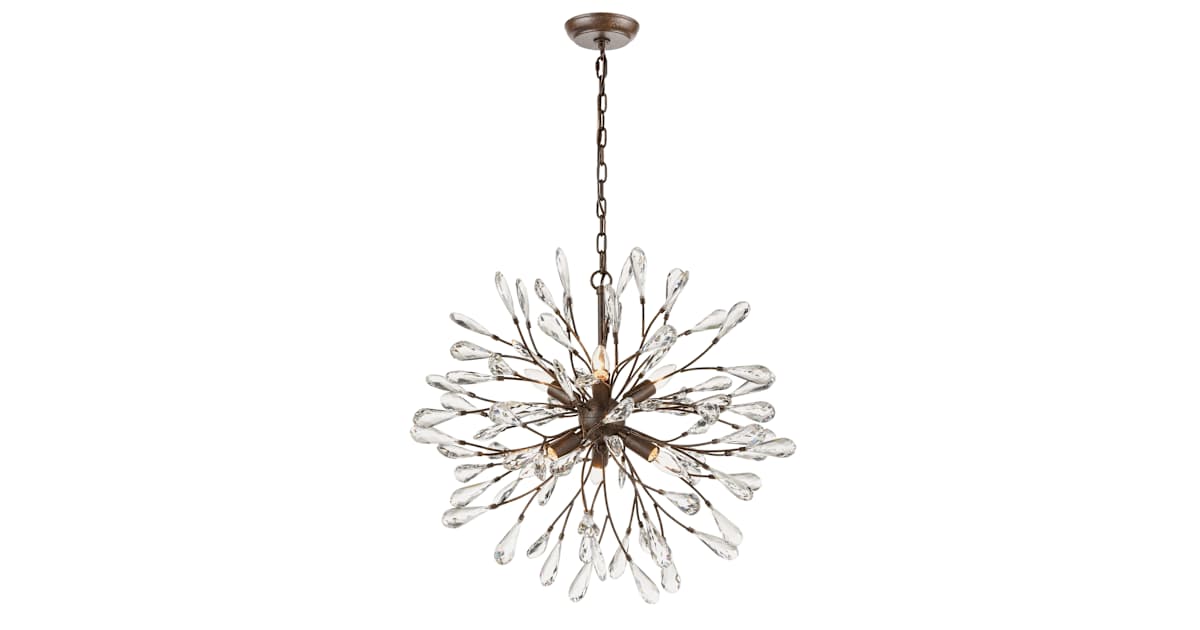 Elk Lighting 18287/6 Crislett 6 Light 25" Wide Crystal Chandelier ...