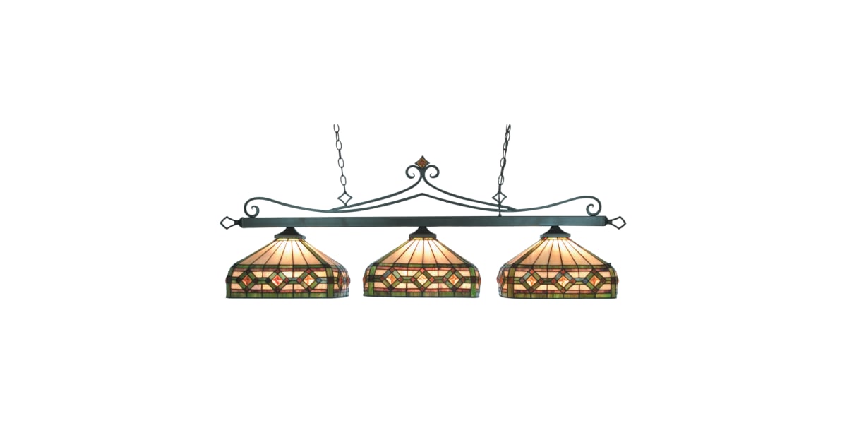 Elk Lighting 190-11-TB-T8 Billiard Three-Light Kitchen Island Fixture ...