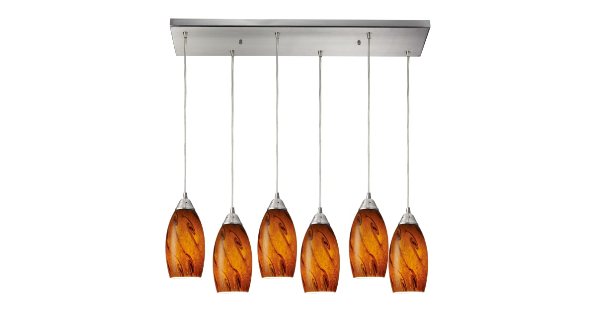 Elk Lighting 20001/6RC-BG Galaxy 6 Light 30" Wide Multi Light Pendant ...