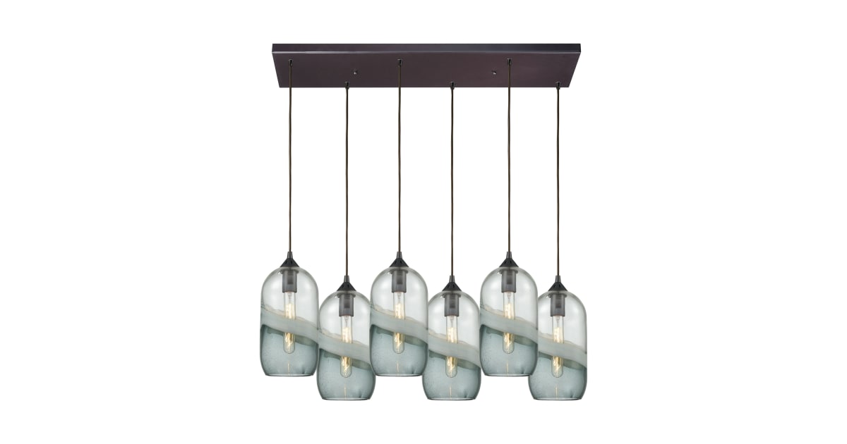 Elk Lighting 25102/6RC Sutter Creek 6 Light 30" Wide Linear Pendant ...