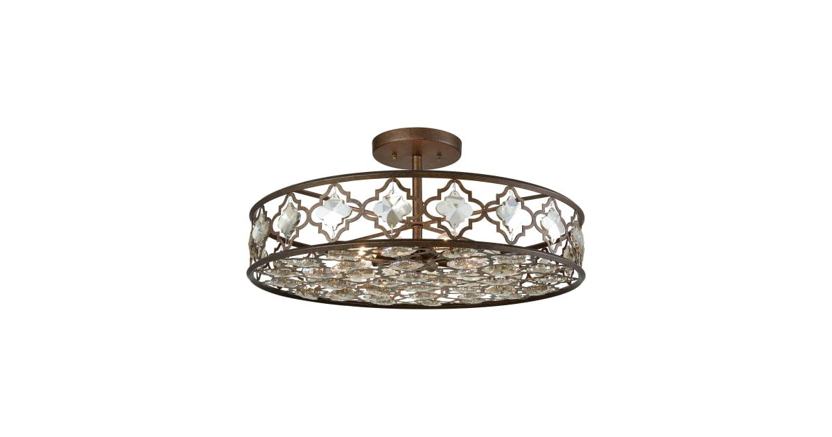 Elk Lighting 31093/8 Armand 8 Light 25" Wide Semi Flush Drum Ceiling ...