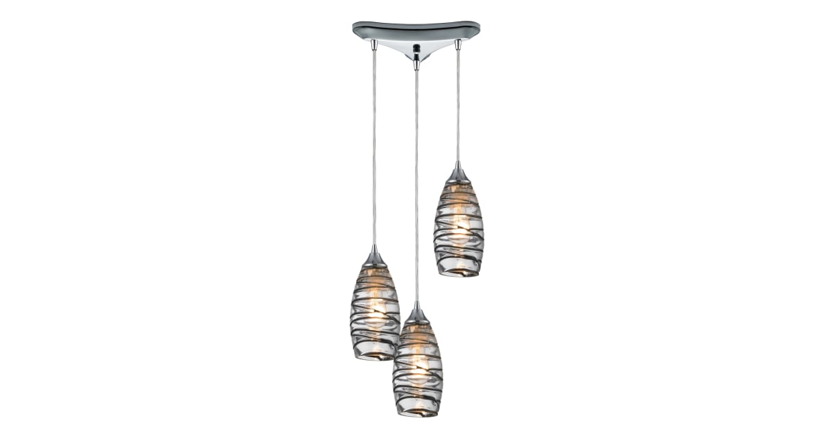 Elk Lighting 31338/3VINW Twister 3 Light 10" Wide Multi Light Pendant ...