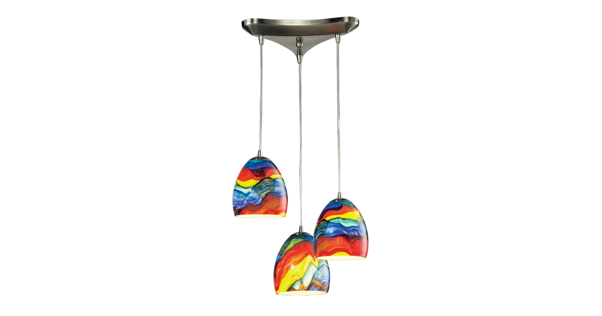 Elk Lighting 31445/3RB Colorwave 3 Light 10" Wide Multi Light Pendant ...