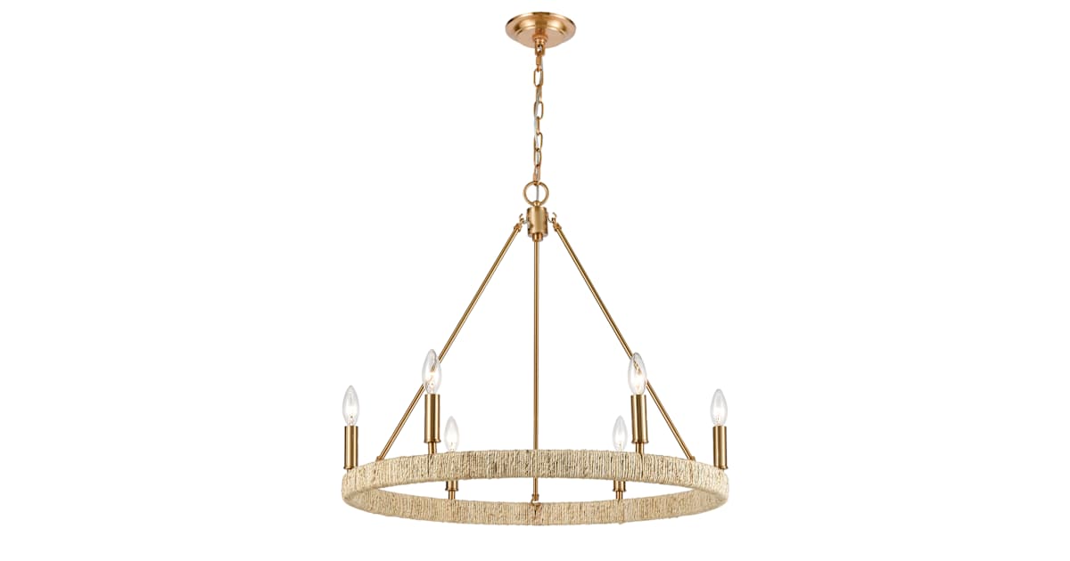 Elk Lighting 32415/6 Abaca 6 Light 27" Wide Chandelier | Ferguson Home