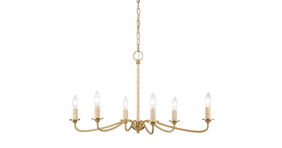 Elk Lighting 32485/6 Abaca 6 Light 32" Wide Taper Candle Style ...