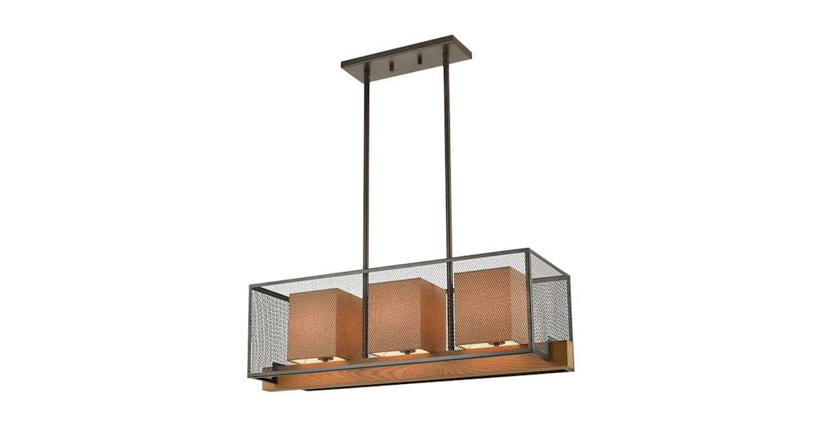 Elk Lighting 33346/3 Crossbeam 3 Light 35" Wide Linear Chandelier ...