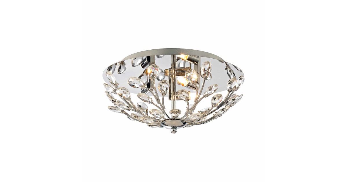 Elk Lighting 45260/3 3 Light Crystal Flush Mount Ceiling Fixture with ...