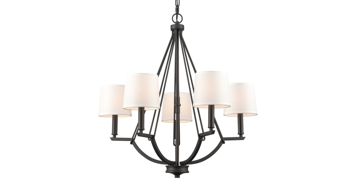 Elk Lighting 52247/5 Robinson 5 Light 26" Wide Chandelier with Fabric ...
