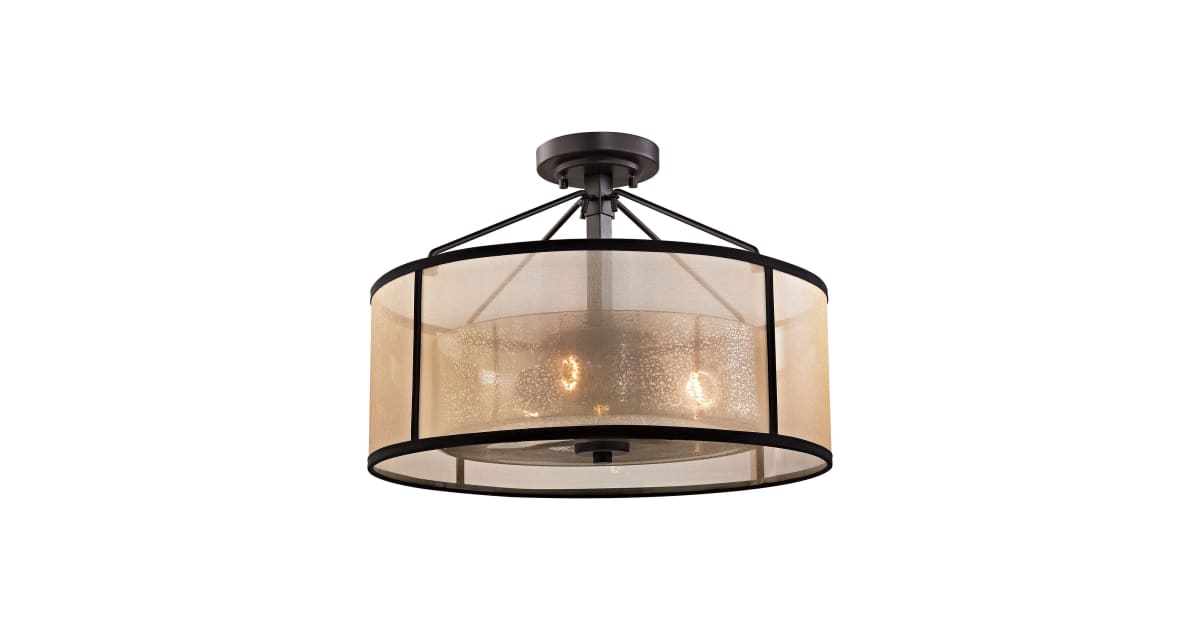 Elk Lighting 57024/3-LED 3 Light LED Semi Flush Ceiling Fixture with ...