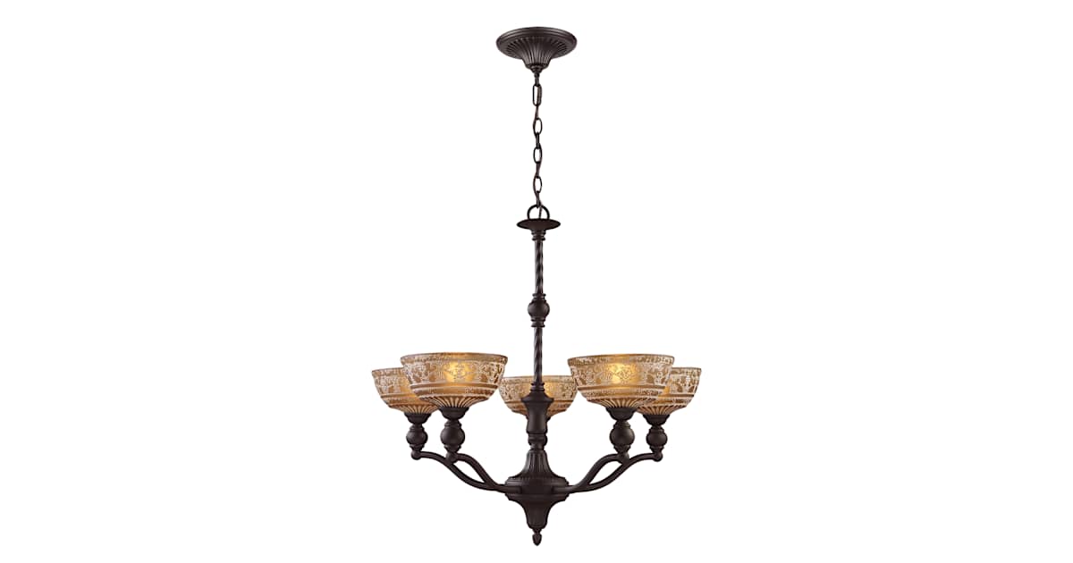 Elk Lighting 66197-5 5 Light Chandelier in Oiled Bronze from the ...