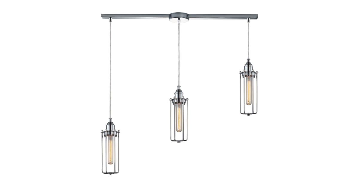 Elk Lighting 66317/3L Fulton 3 Light 36" Wide Linear Pendant with ...