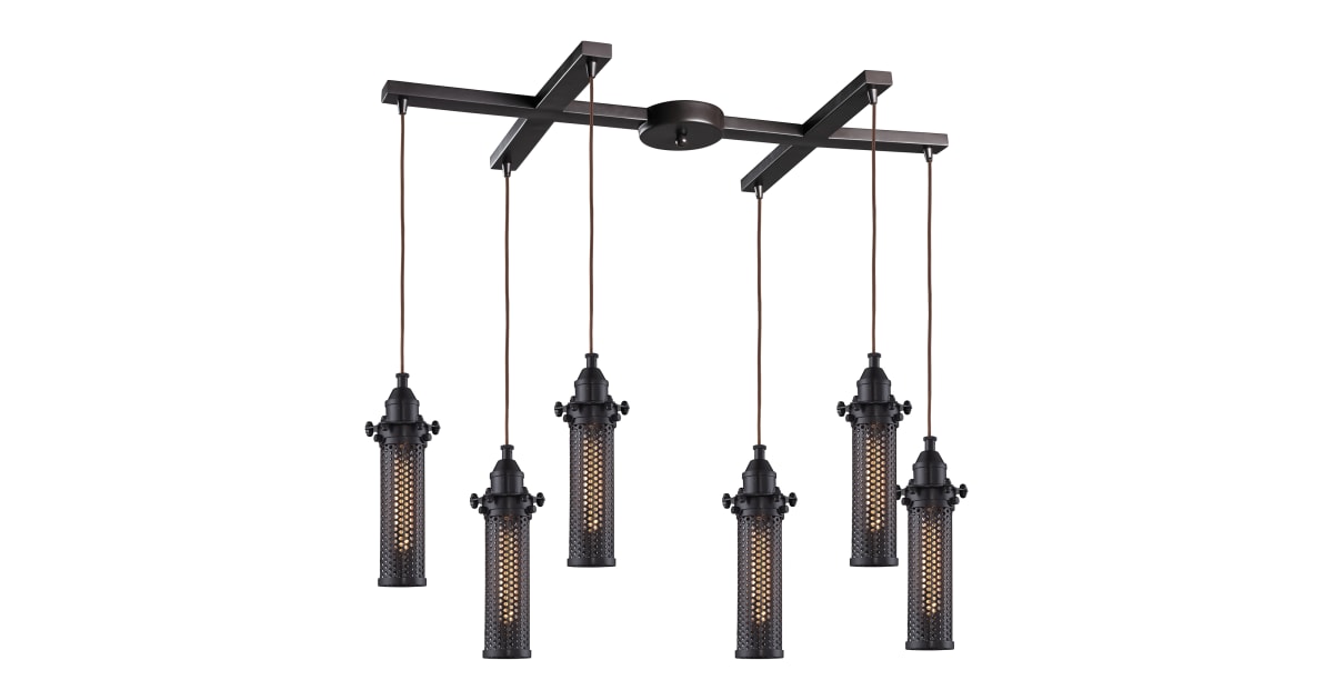 Elk Lighting 66325/6 Fulton 6 Light 33" Wide Multi Light Pendant with H ...