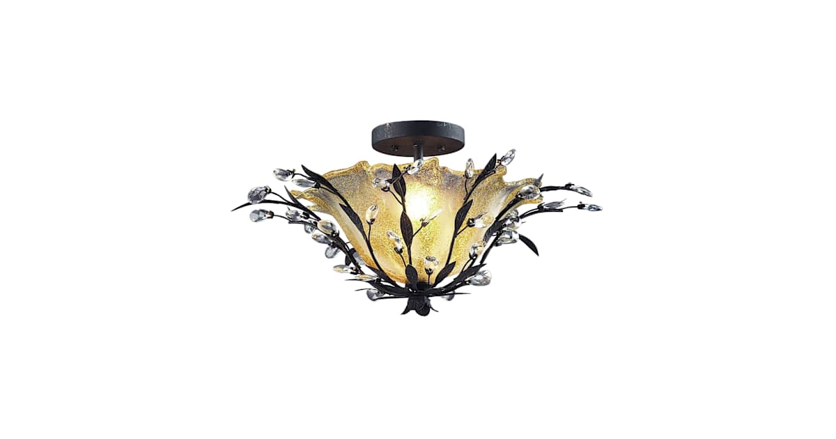 Elk Lighting 8059/2 Crystal Semi-Flush Ceiling Fixture from the Circeo ...