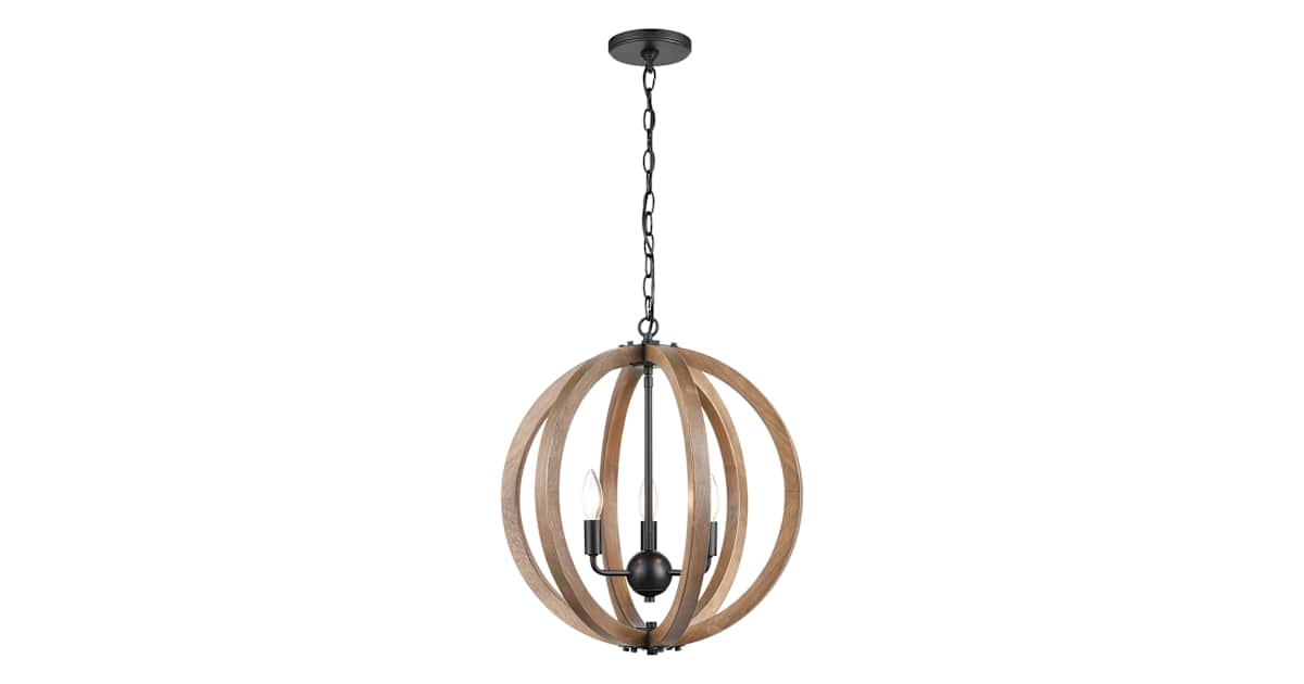 Elk Lighting 81405/3 Barrow 3 Light 18" Wide Taper Candle Pendant ...