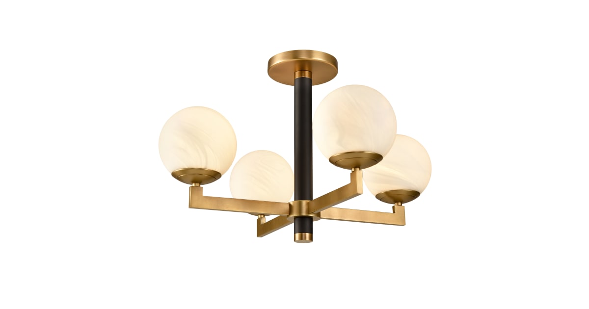 Elk Lighting 90061/4 Gillian 4 Light Semi-Flush Ceiling Fixture ...