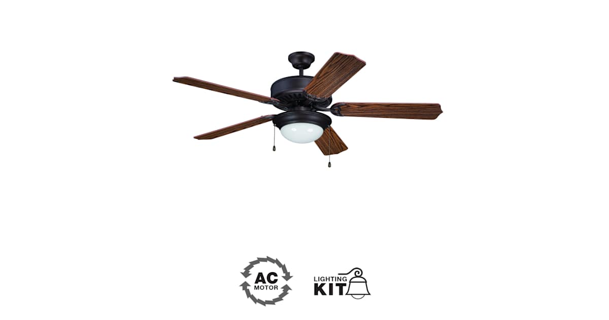 Ellington Fans E209ABZ Pro 52" 5 Blade Indoor Ceiling Fan - Light Kit ...