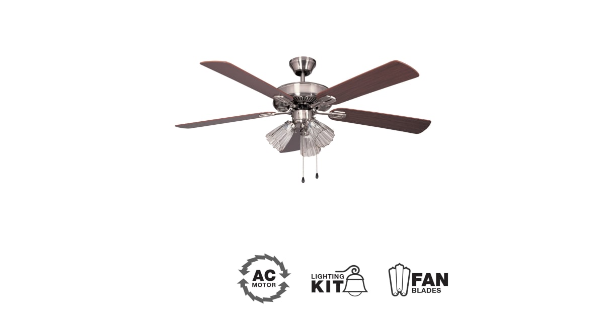 Ellington Fans E-WDS52BC5C Modern 52" 5 Blade Indoor Ceiling Fan ...