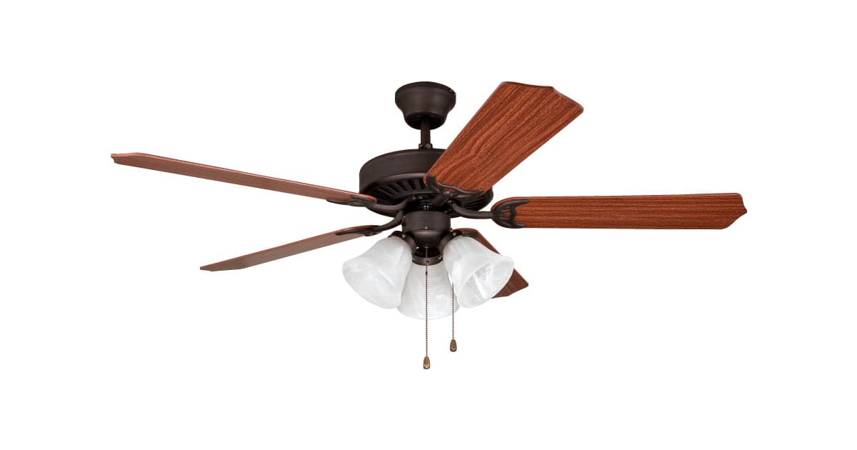 Ellington Fans E-ELN52ABZC3 Builder 52" 5 Blade Indoor Ceiling Fan ...
