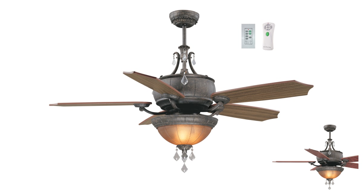 Ellington Fans MON56GB5CWR Classic Indoor 5 Blade 56" Ceiling Fan with ...