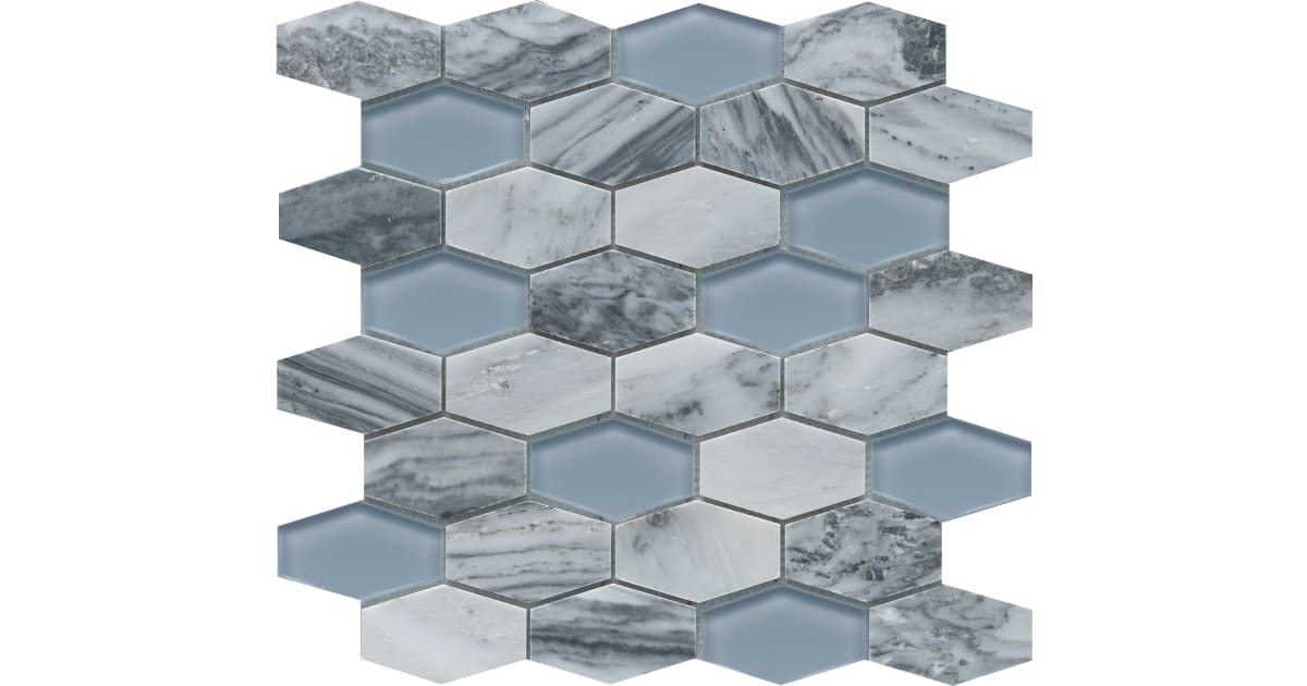 Emser Tile M05VICEGR1212MHW Vicenza - 12" x 12" Hexagon Geometric ...