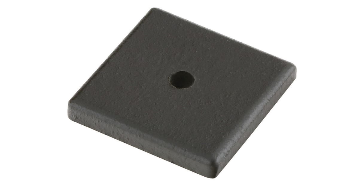 Emtek 86342FB Sandcast Square 1.25 Inch Cabinet Knob Backplate from the ...