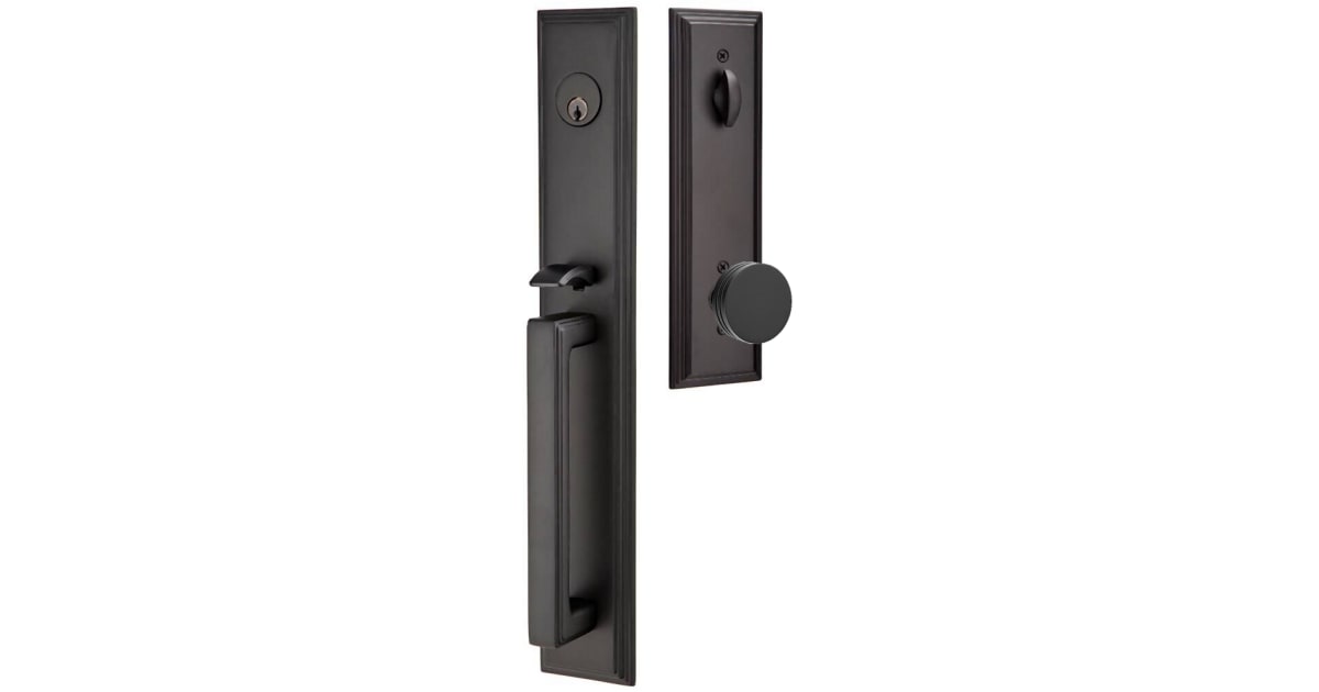 Emtek 4212BNUS19 Melrose Full Plate Single Cylinder Keyed Entry ...