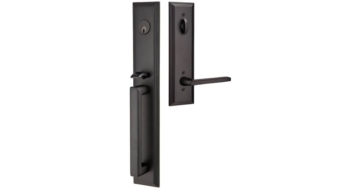 Emtek 4212HLOUS19RH Melrose Right Handed Full Plate Single Cylinder ...