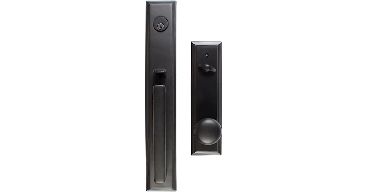 Emtek 4212US19 Melrose Single Cylinder Keyed Entry Handleset from the ...