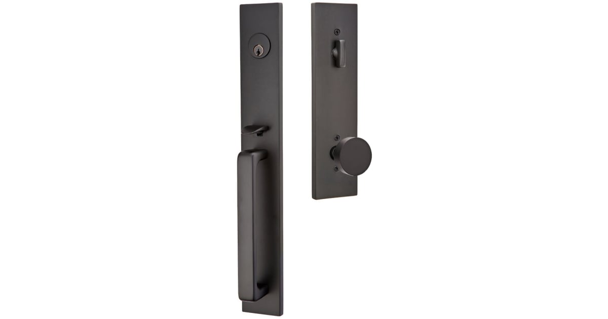 Emtek 4819ROUUS19 Lausanne Full Plate Single Cylinder Keyed Entry ...