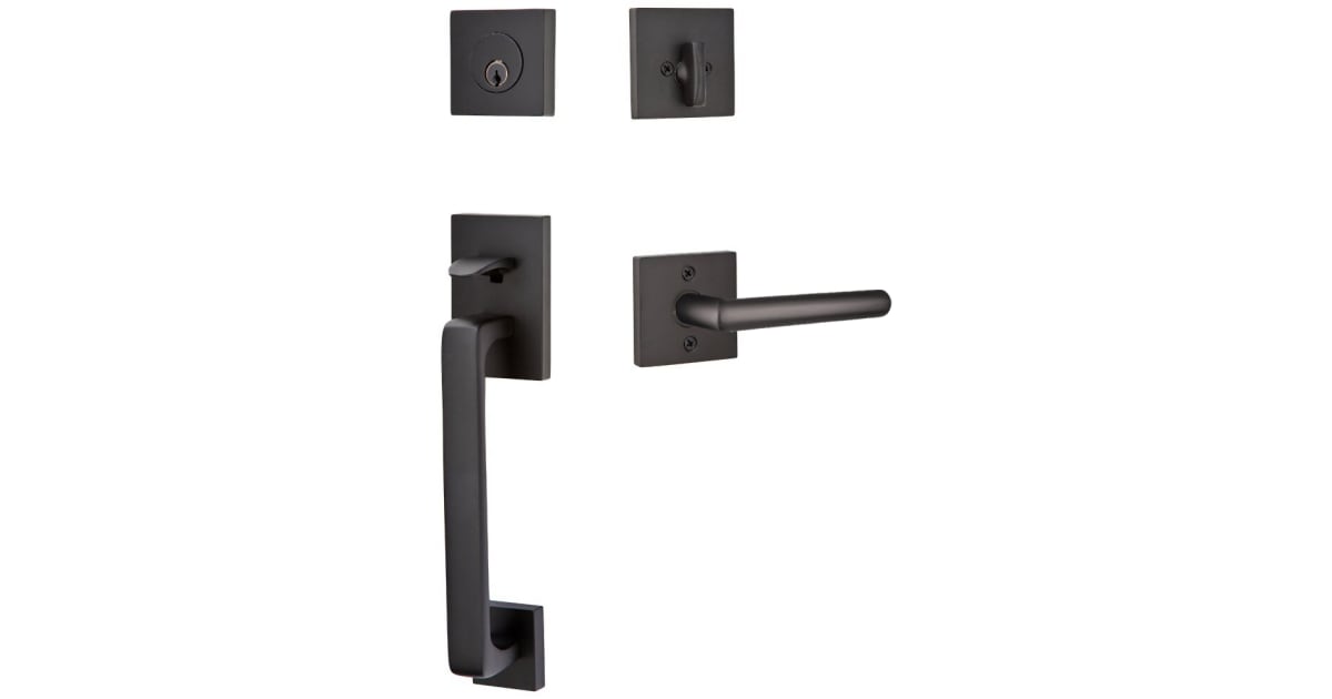 Emtek 4820STUUS19RH Baden Right Handed Sectional Single Cylinder Keyed Entry Handleset with ...