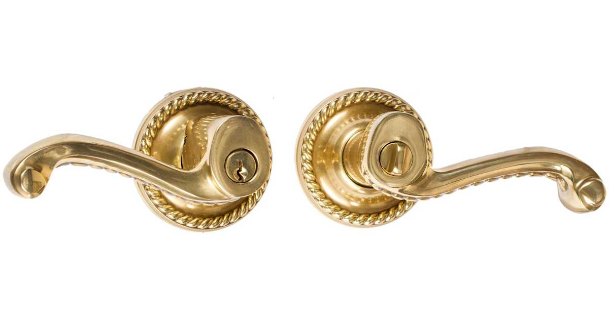 Emtek 510RLUS7 Rope Lever Single Cylinder Keyed Entry Designer Brass ...