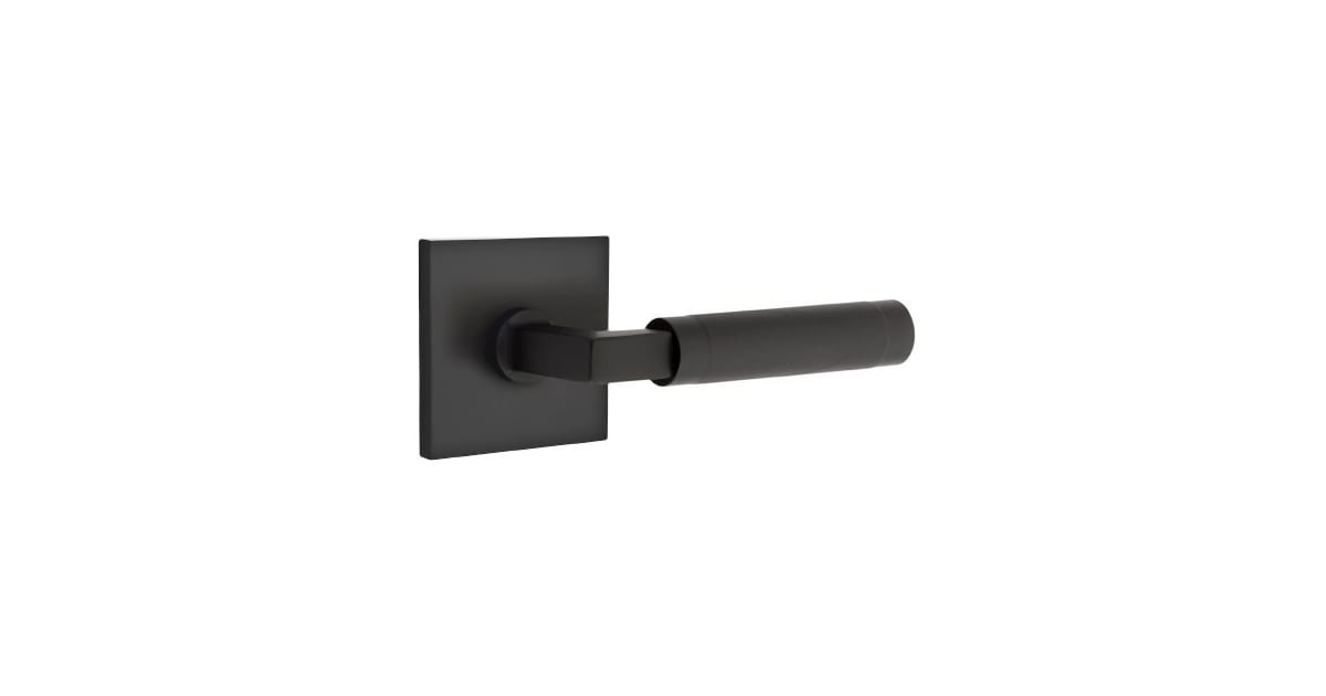 Emtek 5110US19.LSUS19.KNUS19.RH Knurled L-Square Right Handed Passage ...