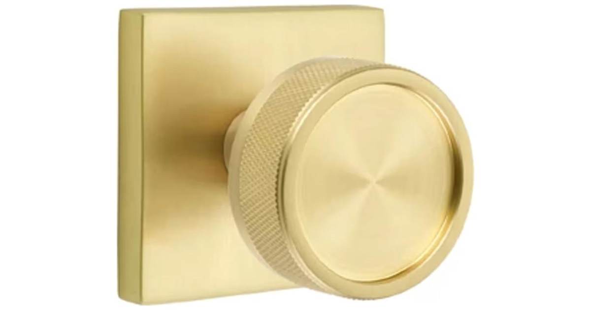 Emtek 5110US4.CCUS4.KNKUS4 Conical Stem Knurled Knob 2-3/8" Backset ...