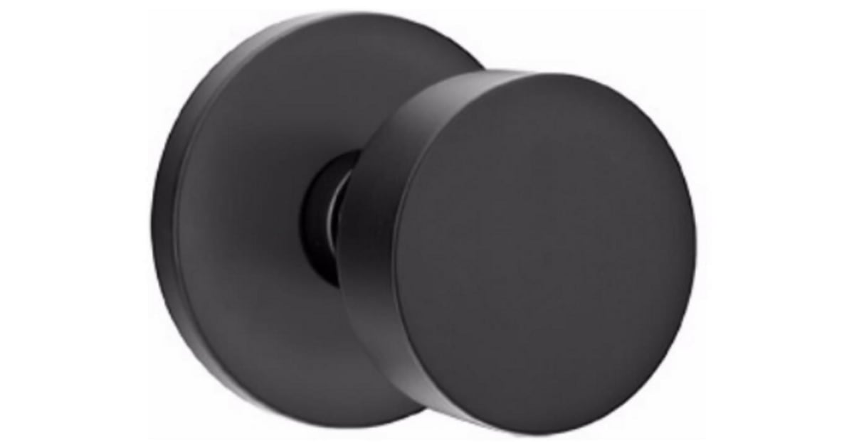 Emtek 5115ROUUS19 Round Single Cylinder Keyed Entry Door Knob Set with Disk Rose from the Brass ...