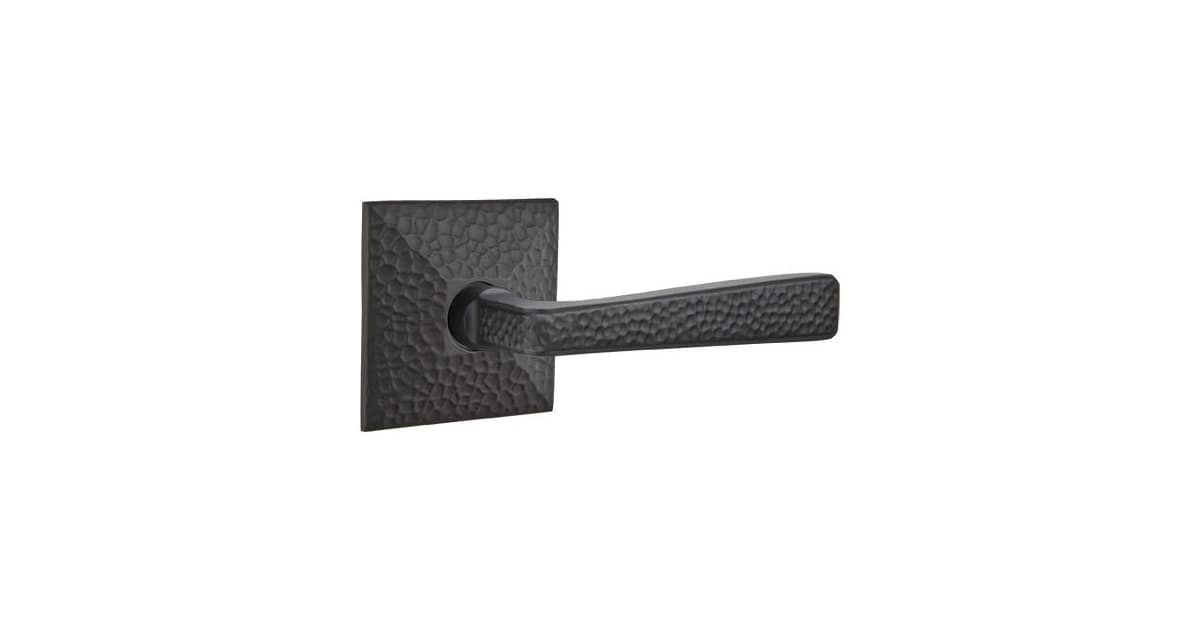 Emtek 520HMUS19 Hammered Lever Privacy Leverset from the Arts and ...
