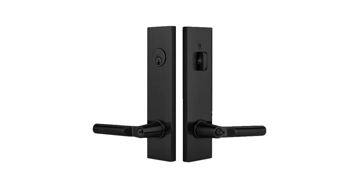 Emtek 5312US19 Modern Rectangular Two Point Single Cylinder Keyed Entry ...