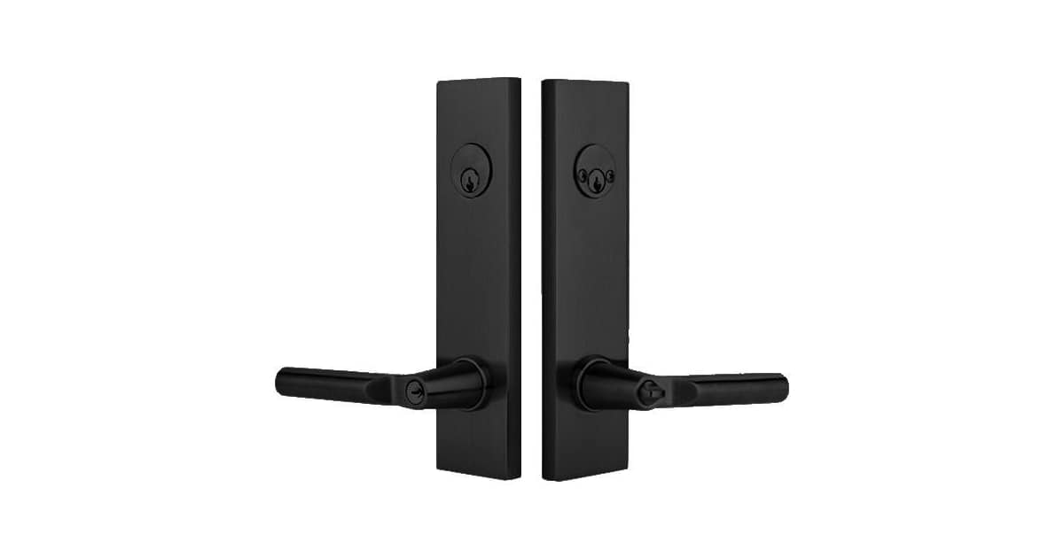 Emtek 5322US19 Modern Rectangular Two Point Double Cylinder Entry Set ...