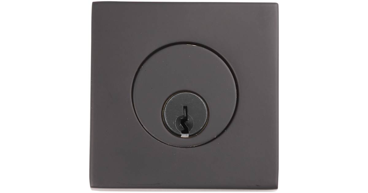 Emtek 8369US19 Square Style Brass Modern Double Cylinder Deadbolt | Ferguson Home